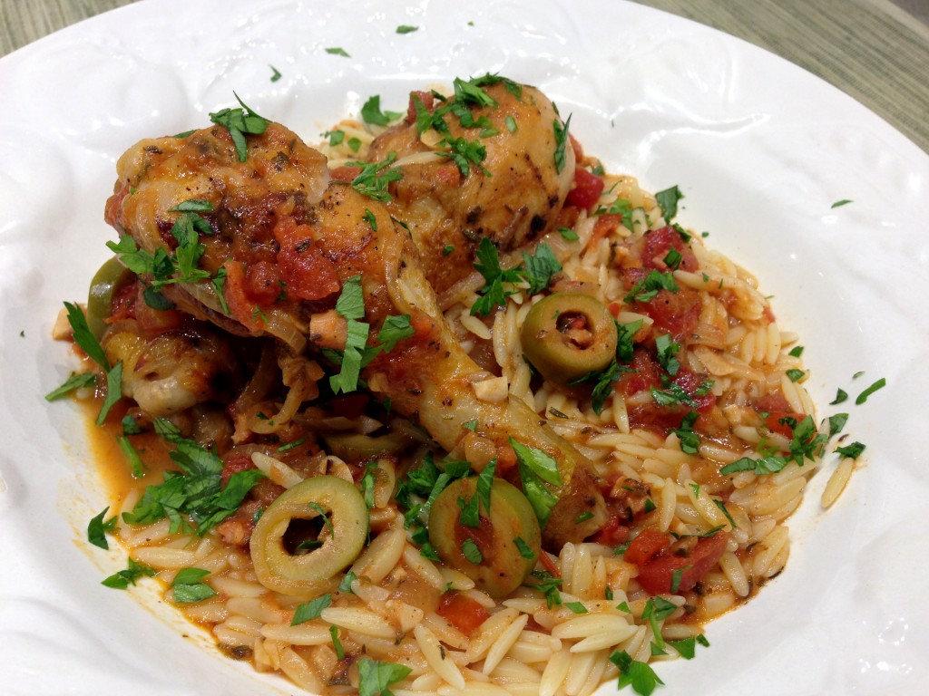 Basque Style Chicken with Orzo – Life of the Party Always!