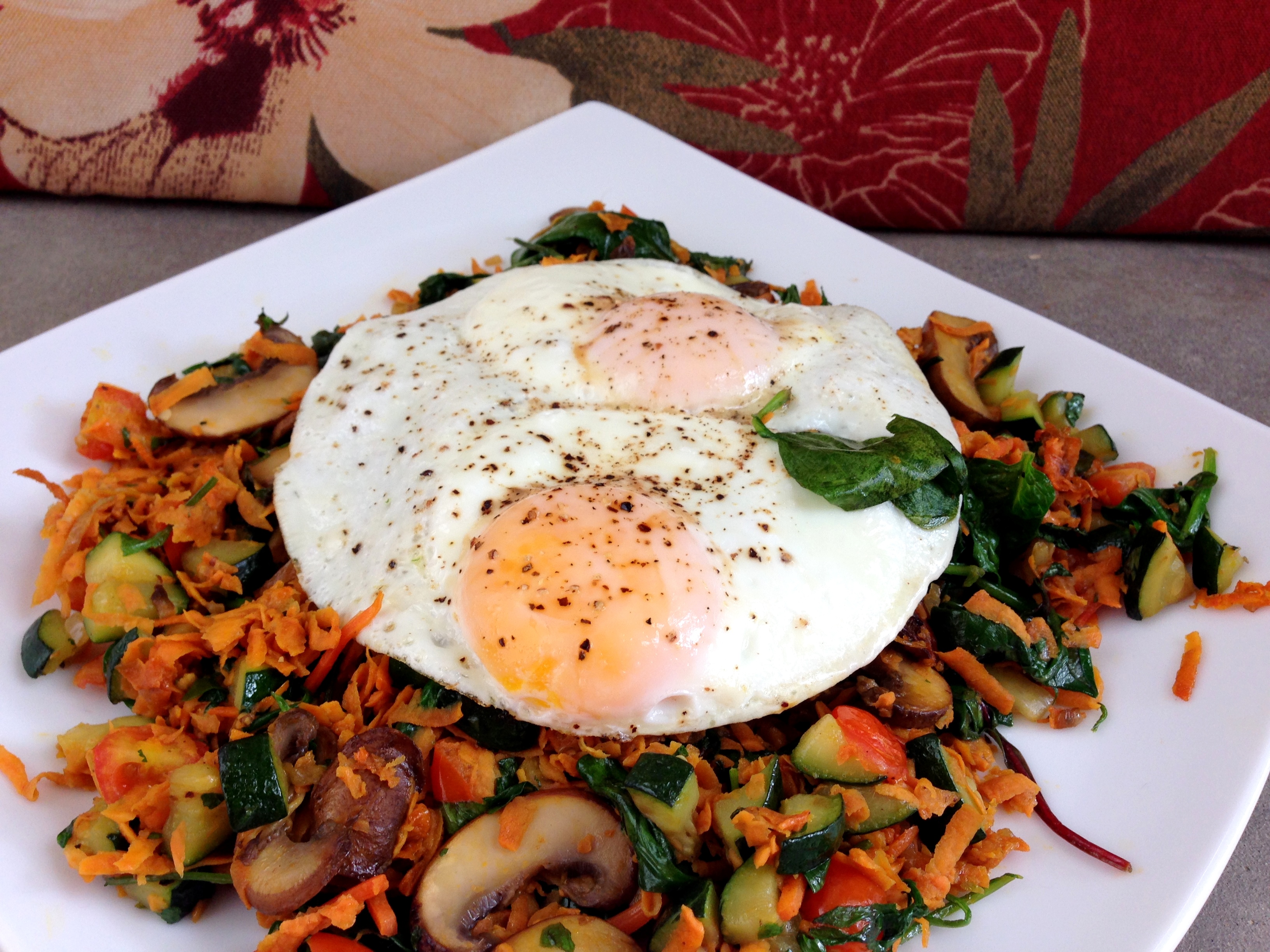Vegetable Hash and Eggs – Life of the Party Always!