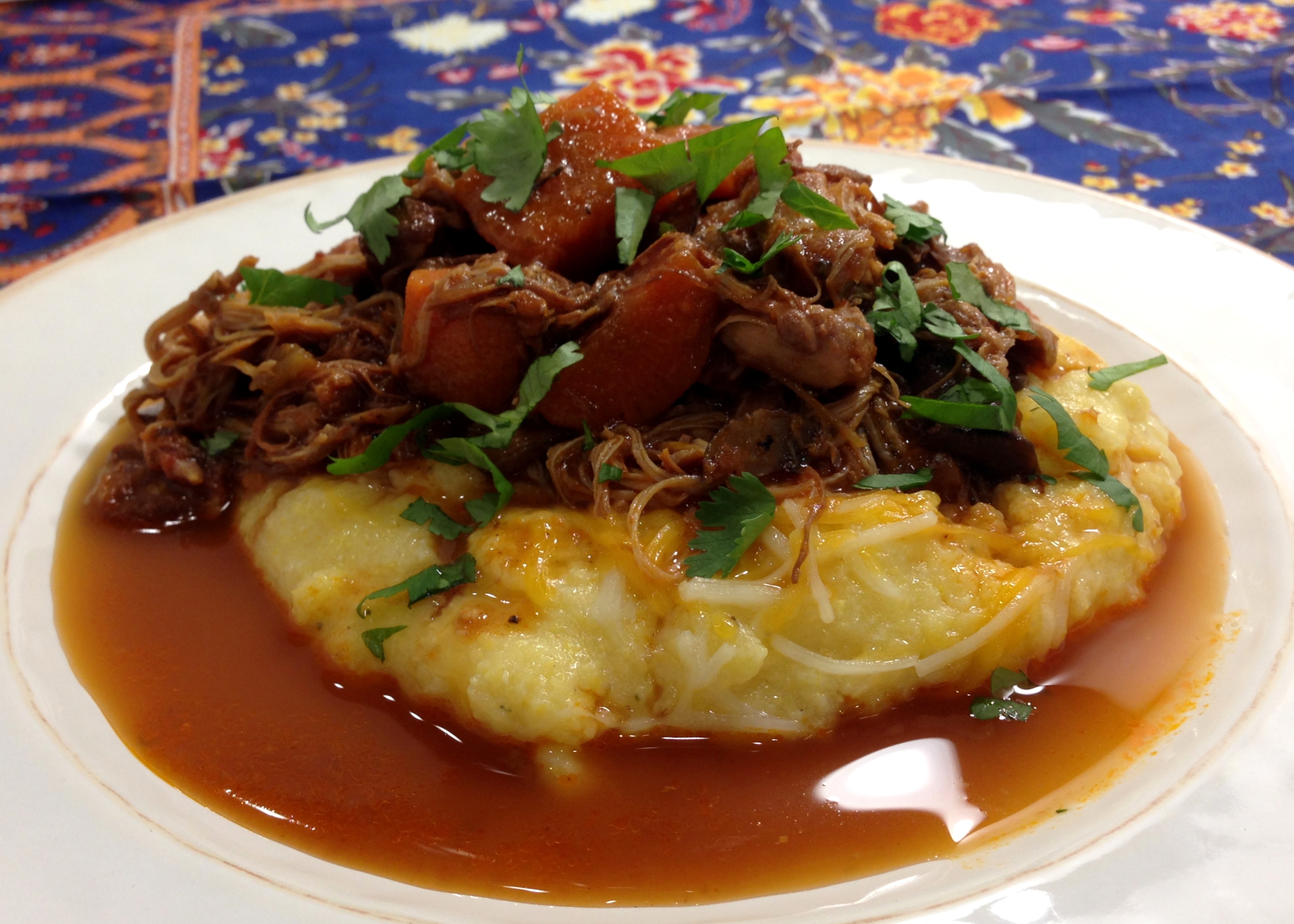 Chicken Thigh Ragu over Cheesy Polenta – Life of the Party Always!